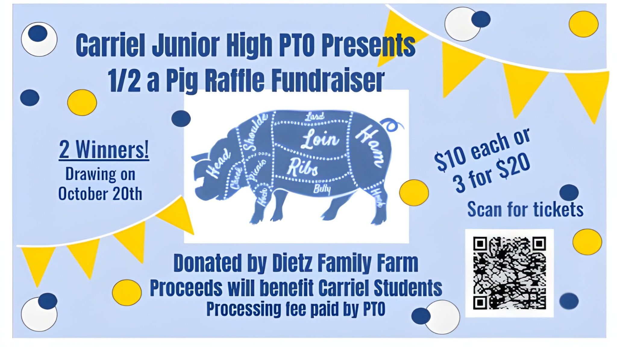Carriel Jr High PTO's Pig Raffle Oct 2024