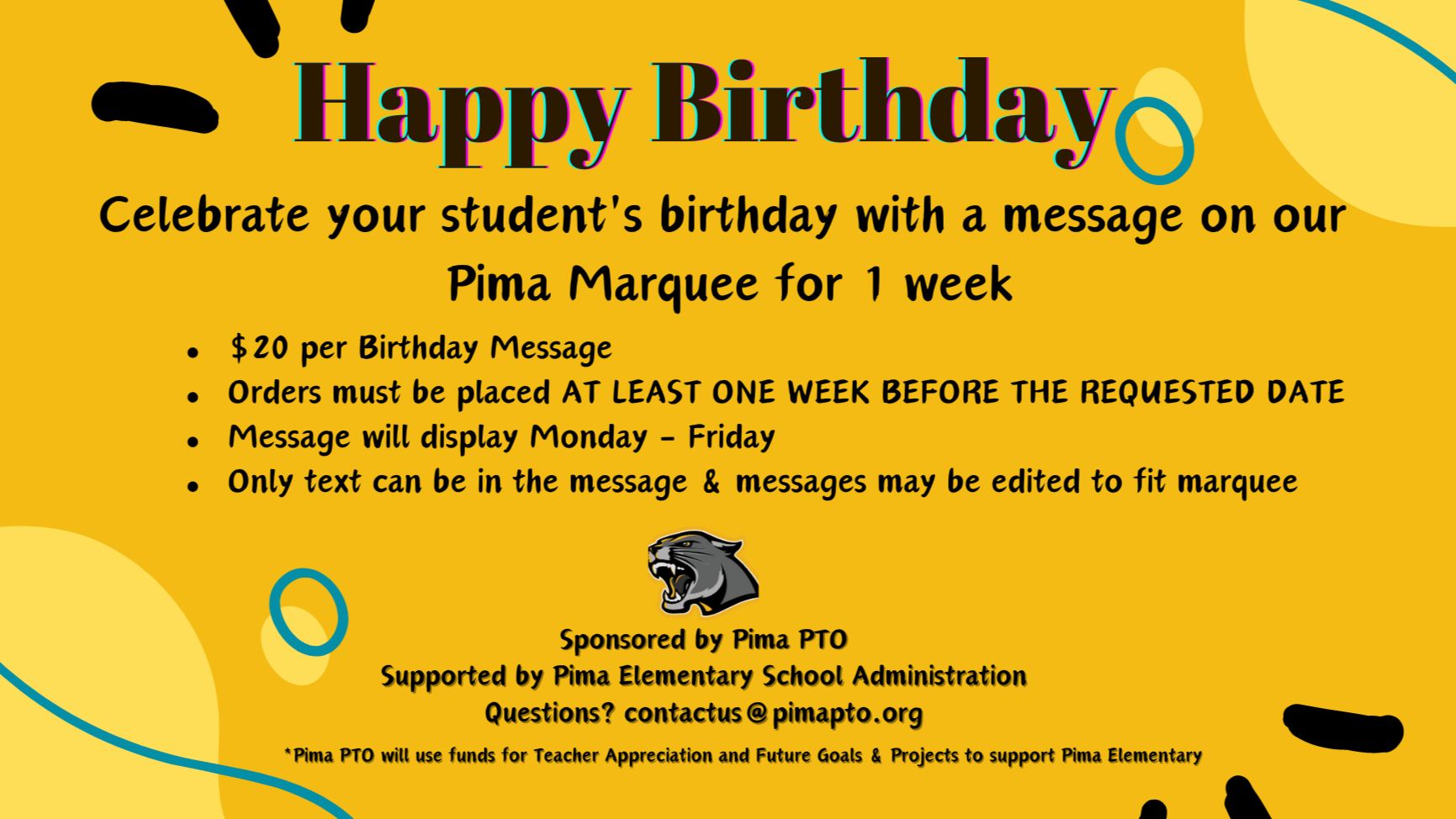 Birthday Marquee Messages