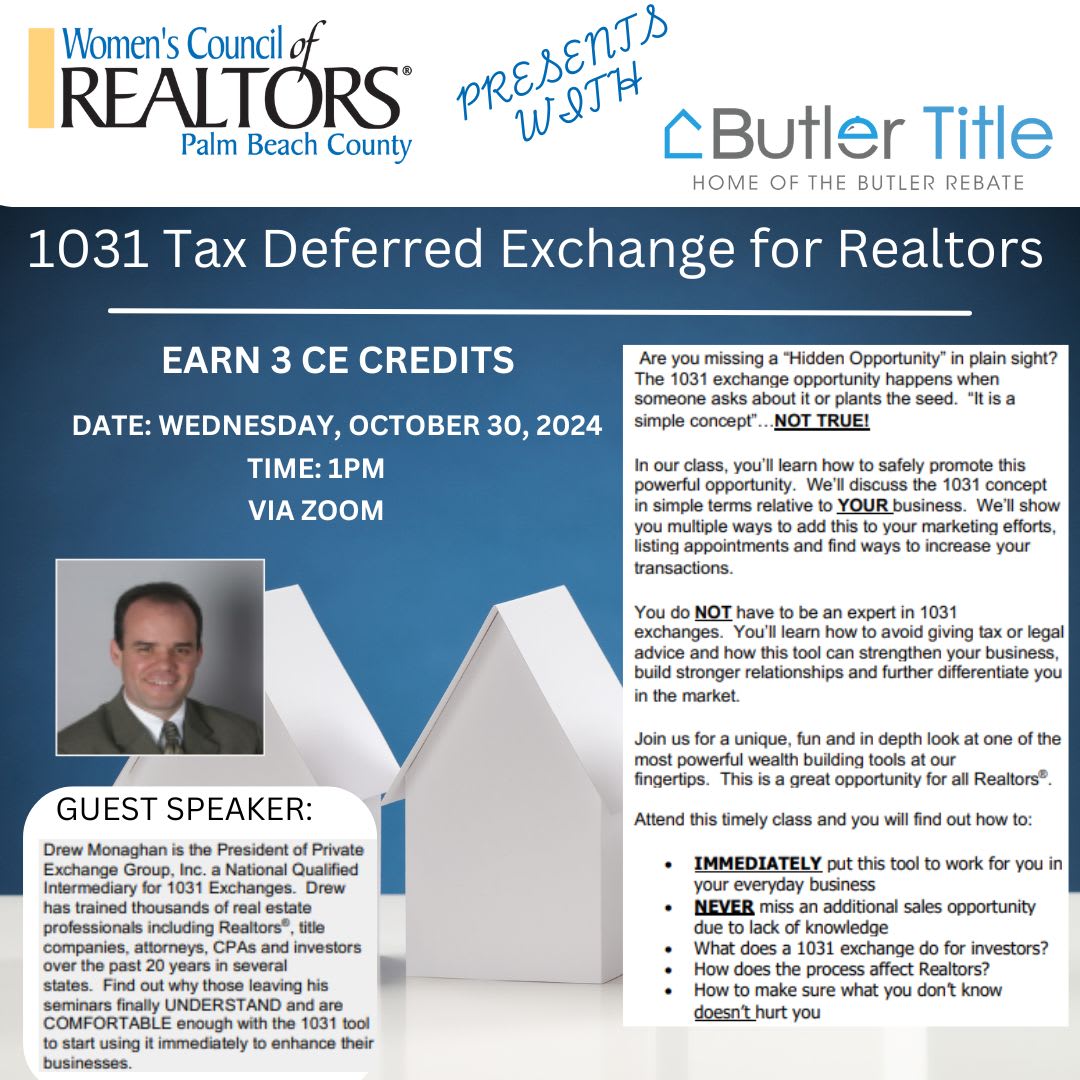 1031 TAX DEFERRED EXCHANGE FOR REALTORS