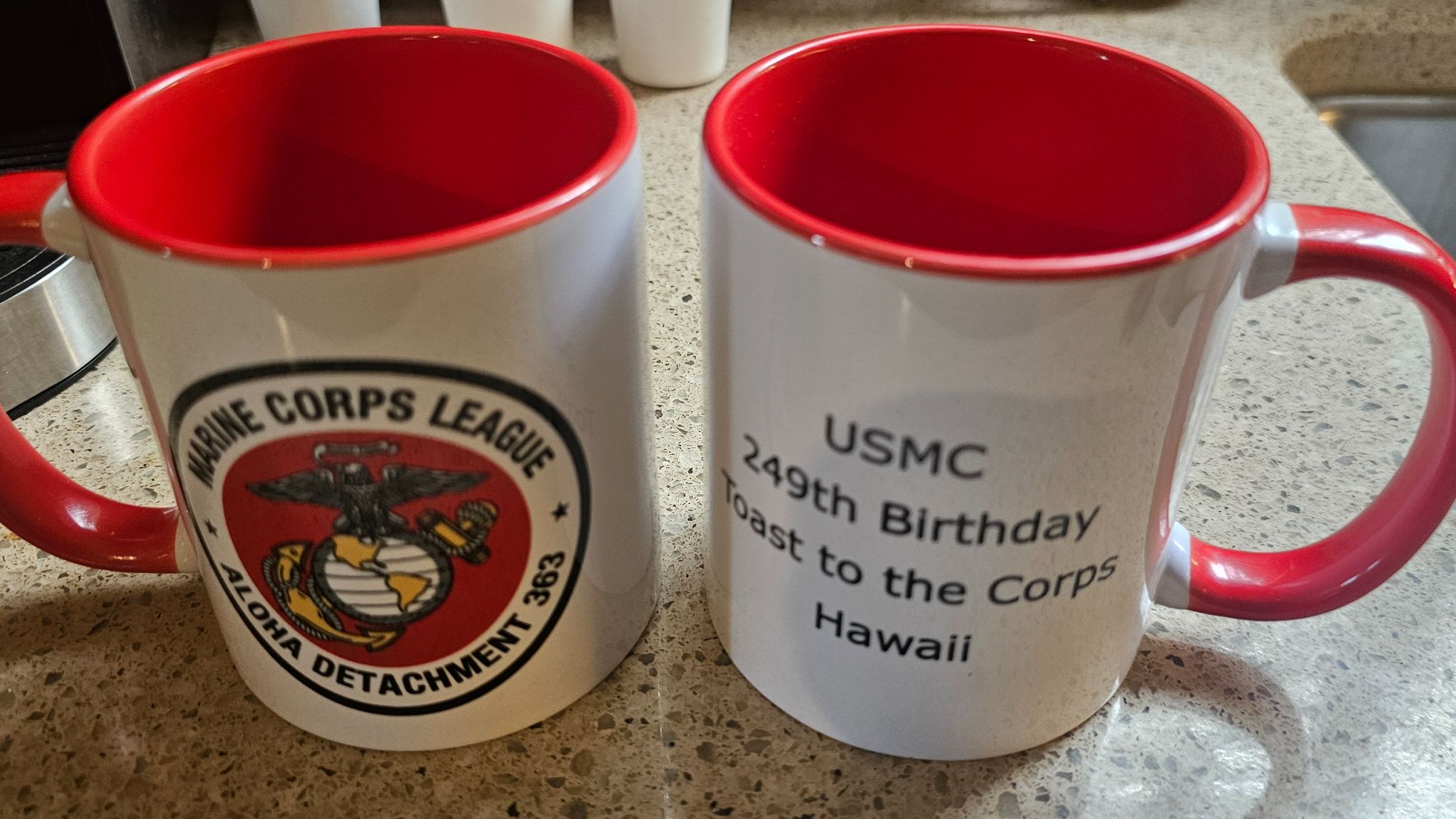 249th USMC porcelain 8 oz coffee mugs
