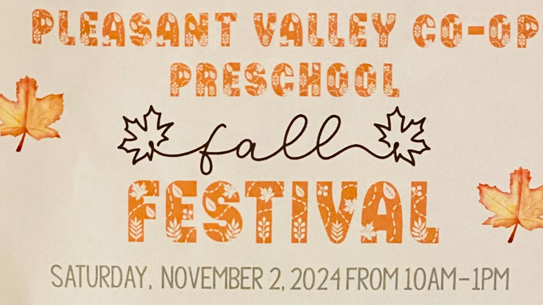 Pleasant Valley Preschool's Fall Festival Raffle 2024
