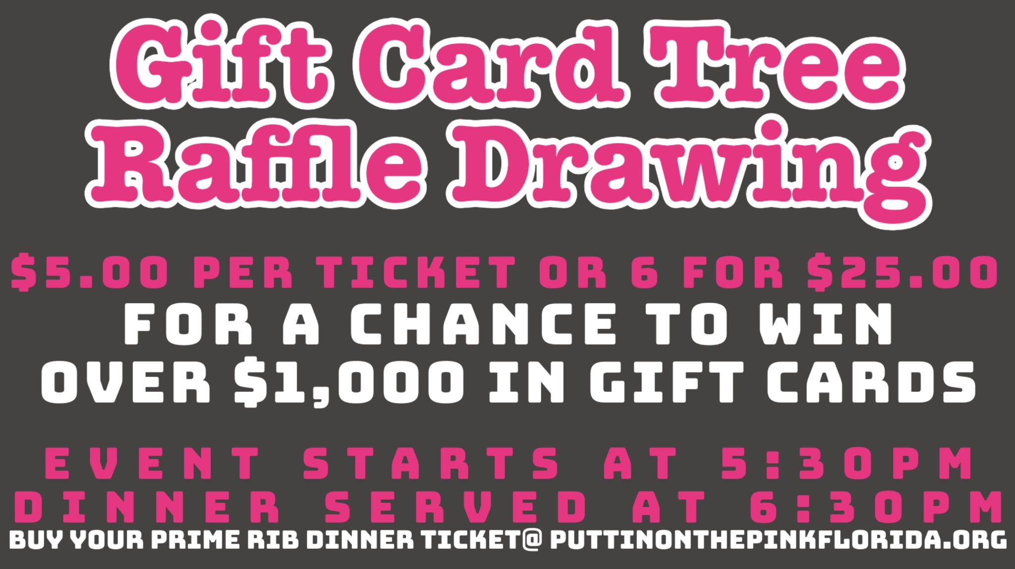 2024 "Gift Card Tree" Raffle Ticket - Puttin On The Pink