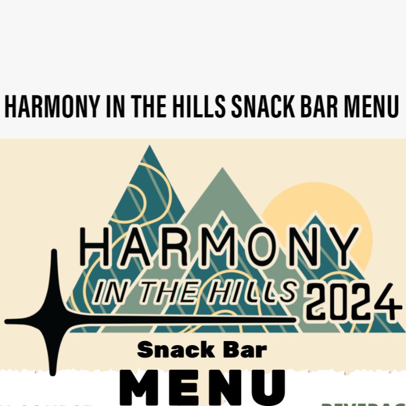 Harmony Concessions Menu