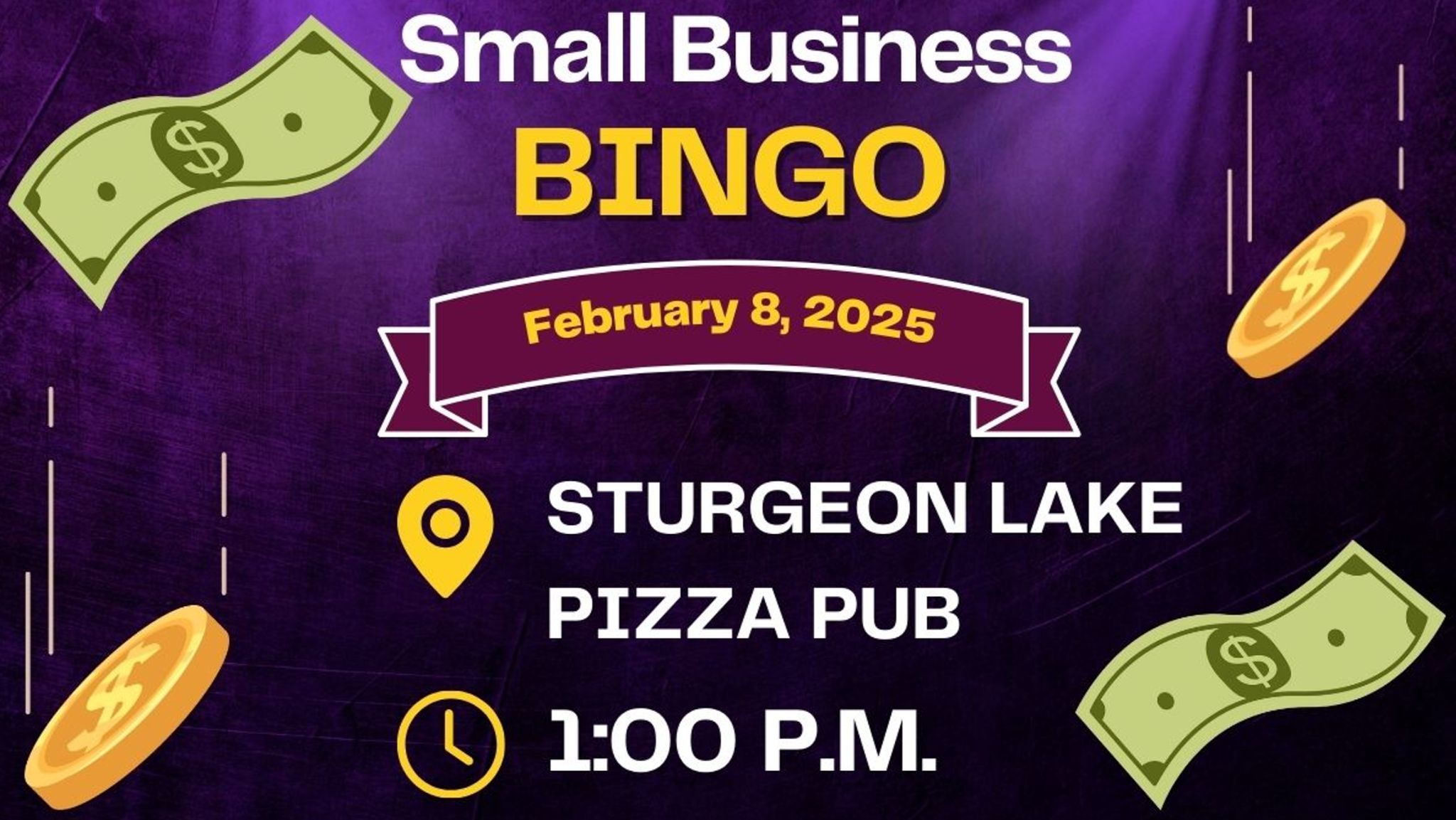 Sturgeon Lake Pizza Pub Small Business Bingo