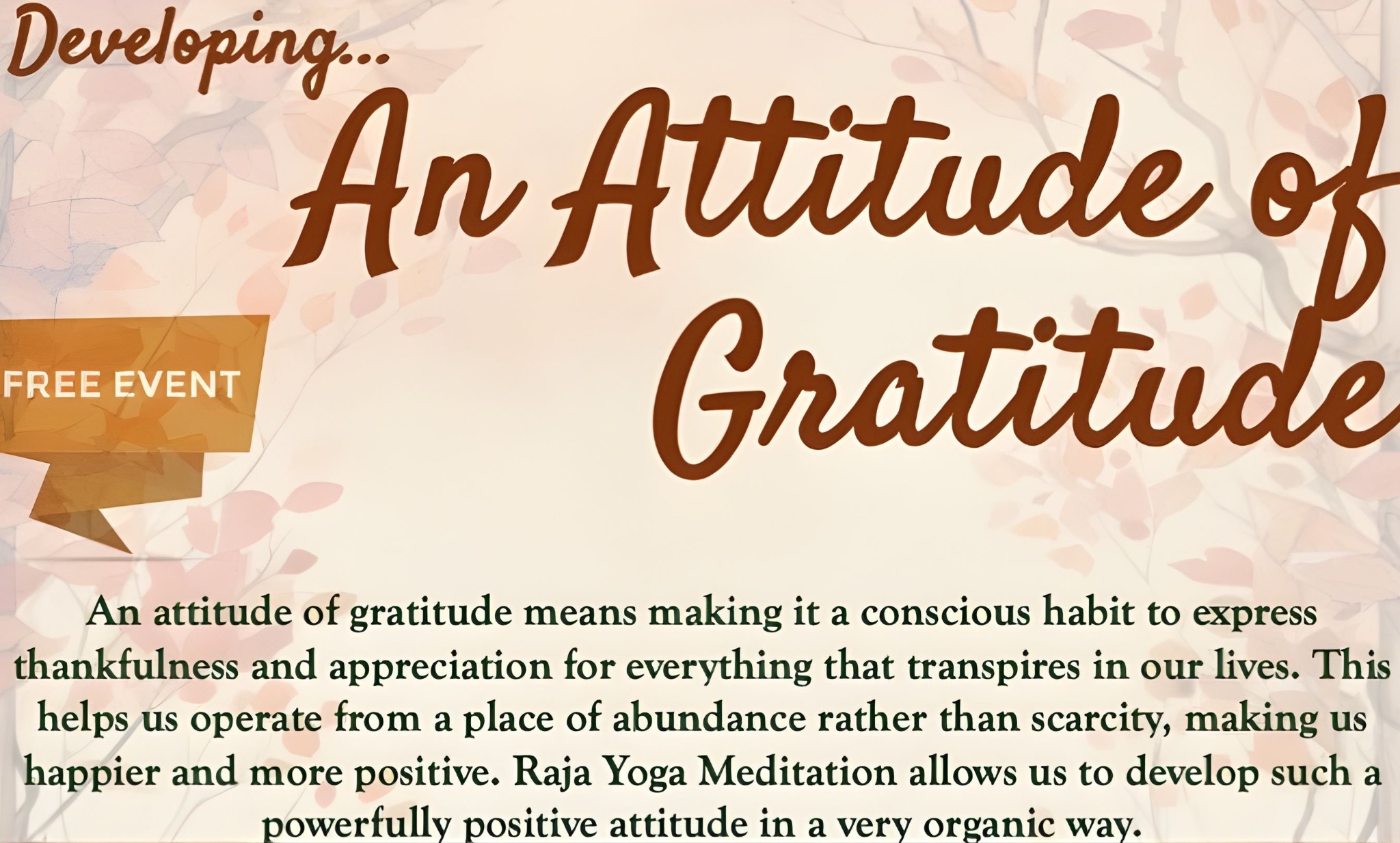 Developing an Attitude of Gratitude