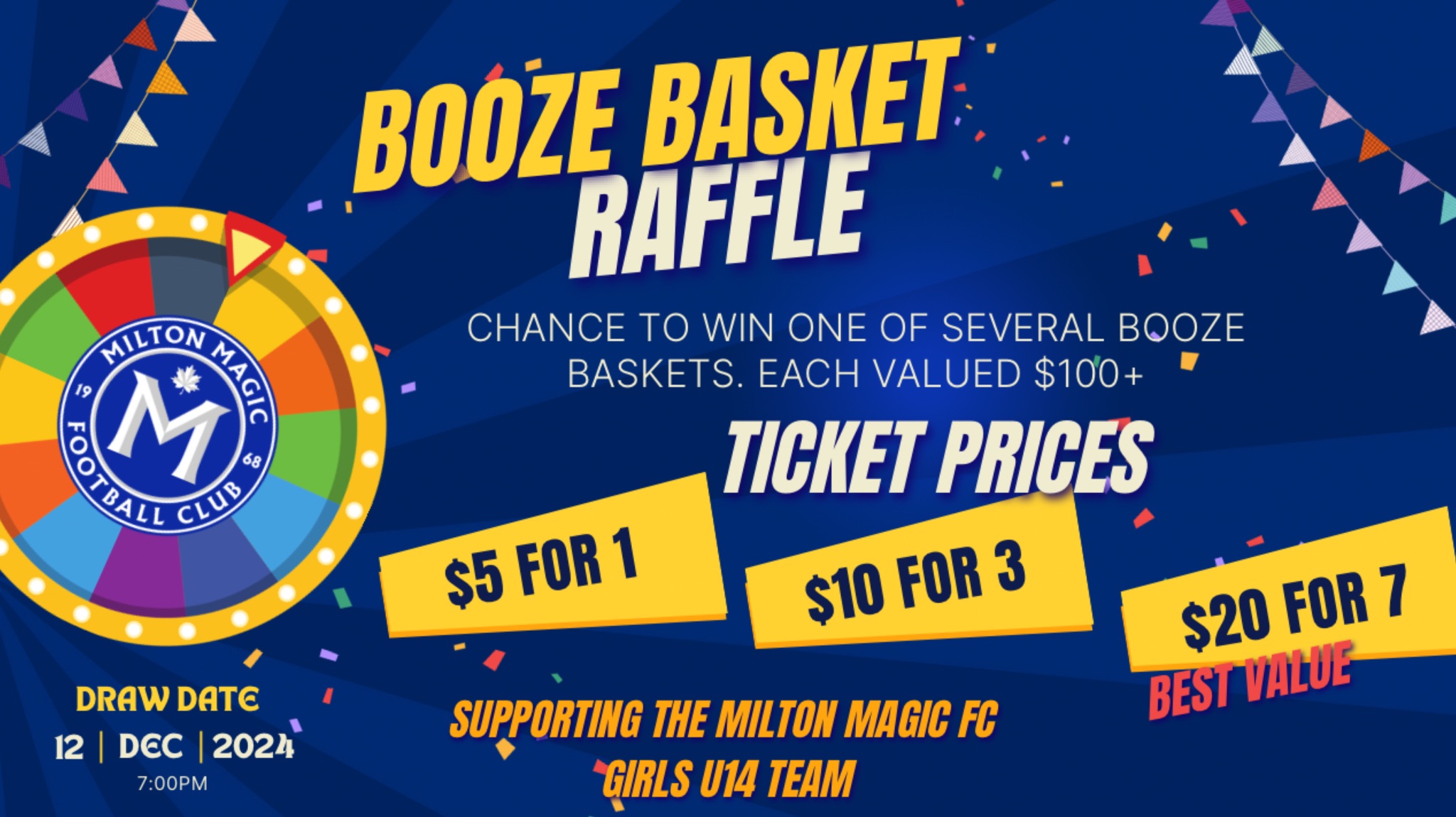 Milton Magic FC U14 Girls Team's Raffle Tickets