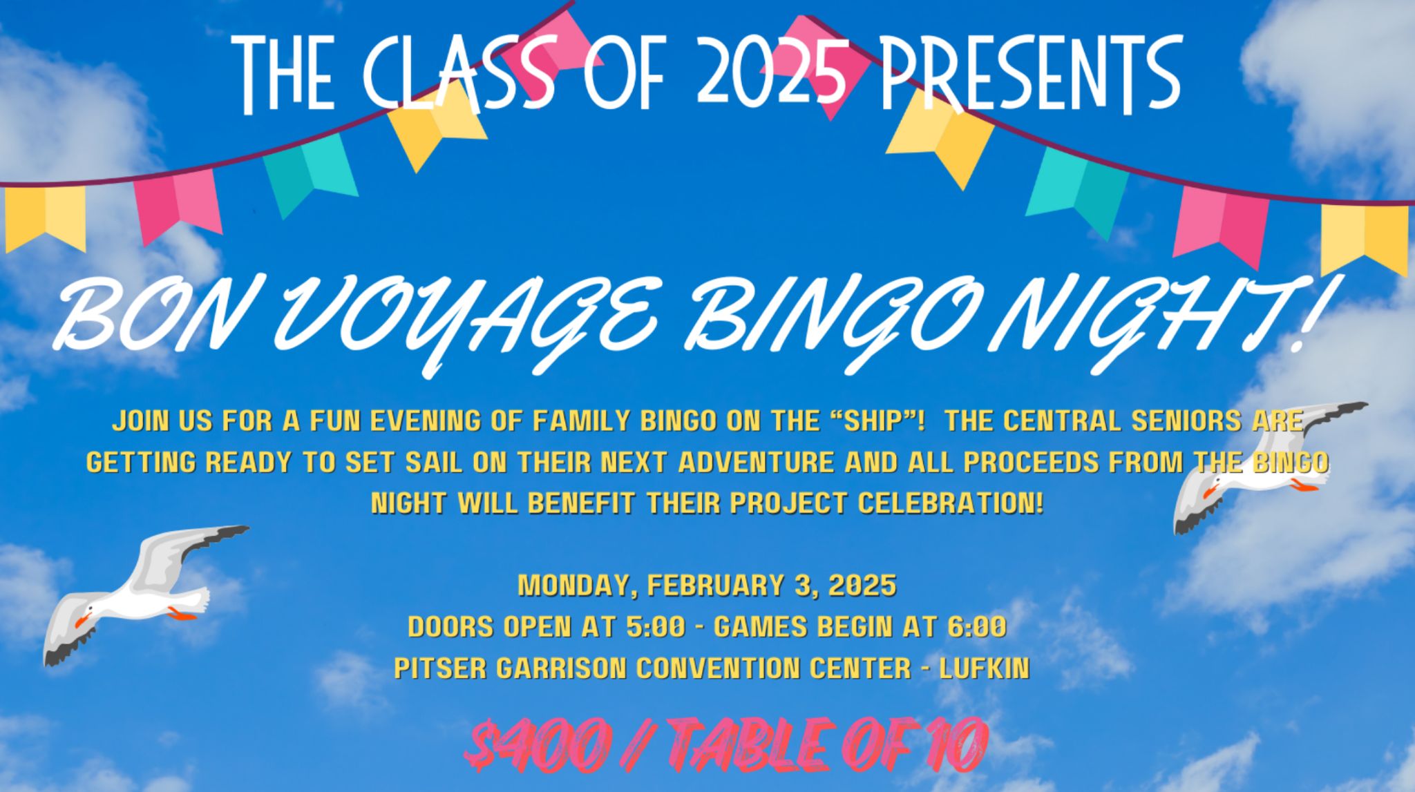 Bon Voyage Bingo Night!