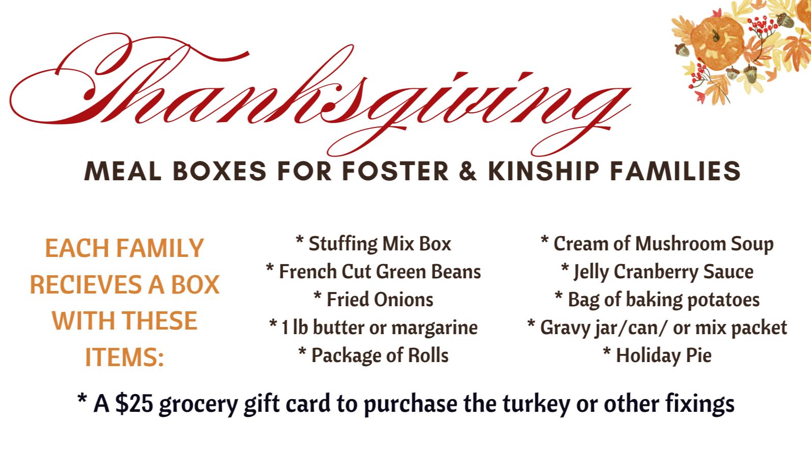Thanksgiving Meal Boxes Fund