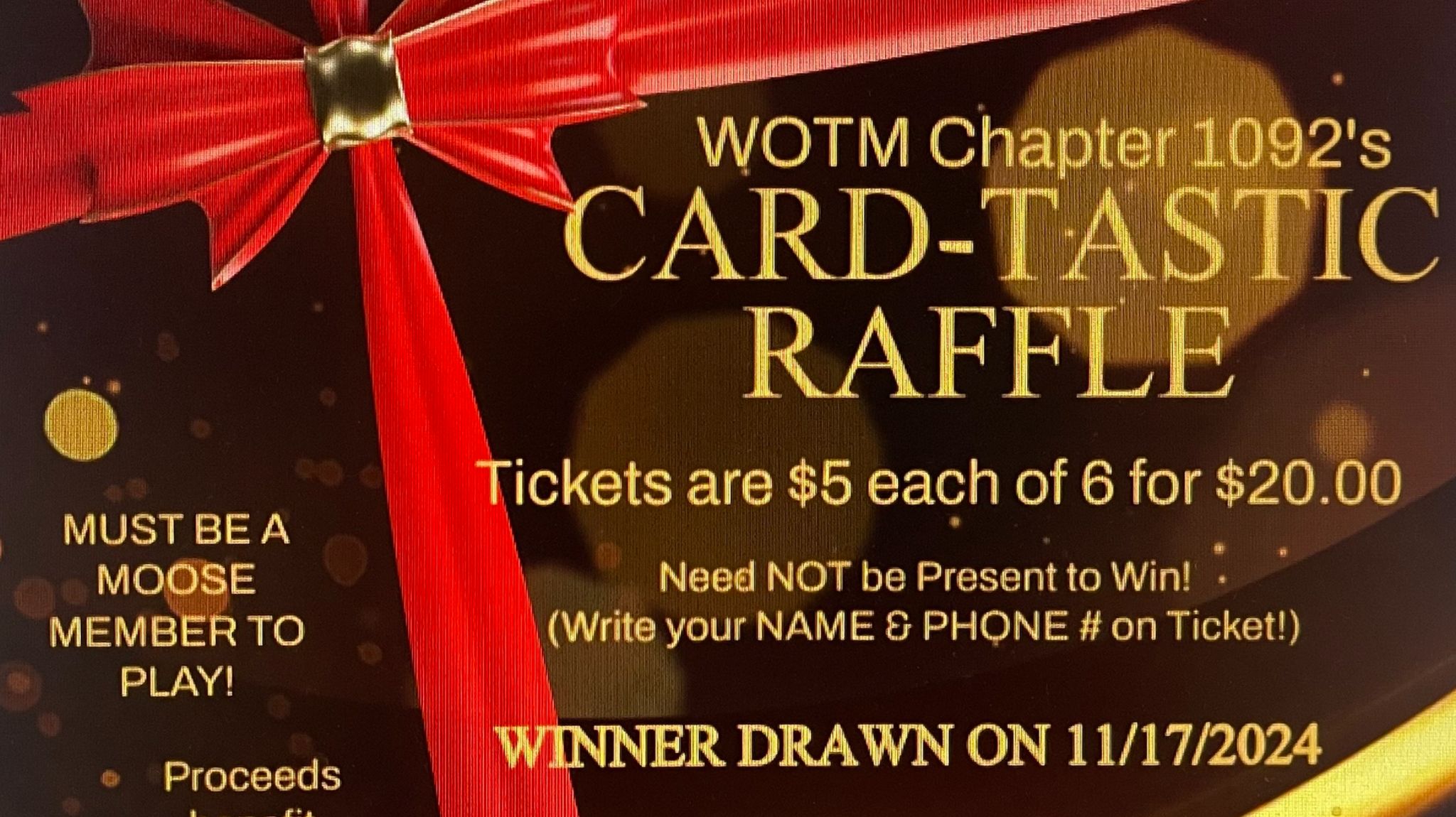 WOTM Chapter 1092's CARD-Tastic Raffle!