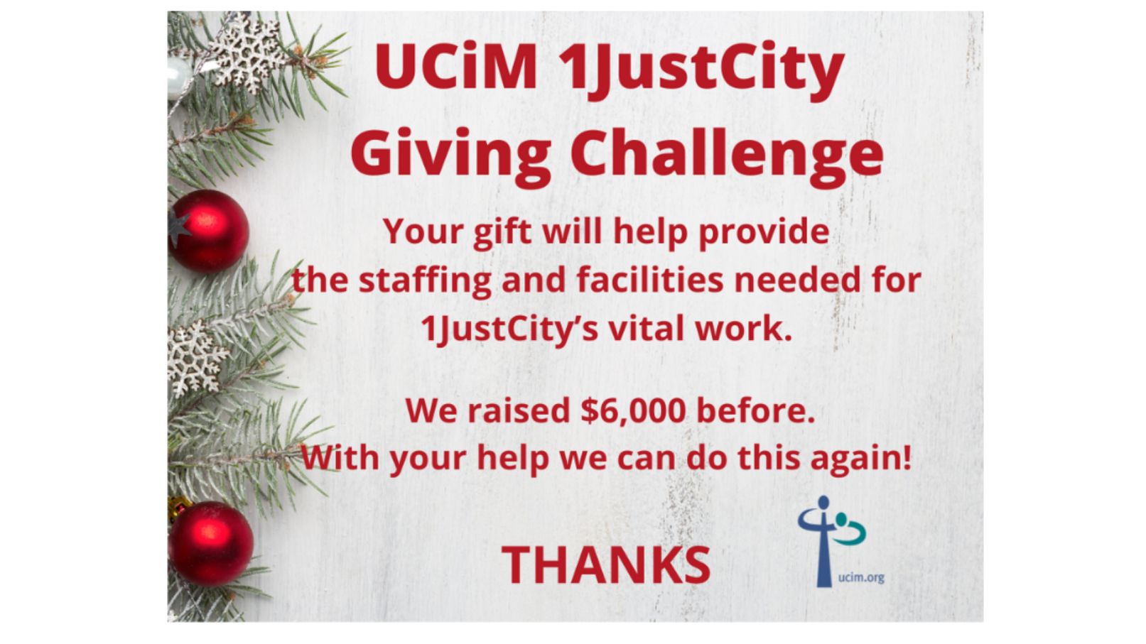 UCiM Giving Challenge for 1JustCity