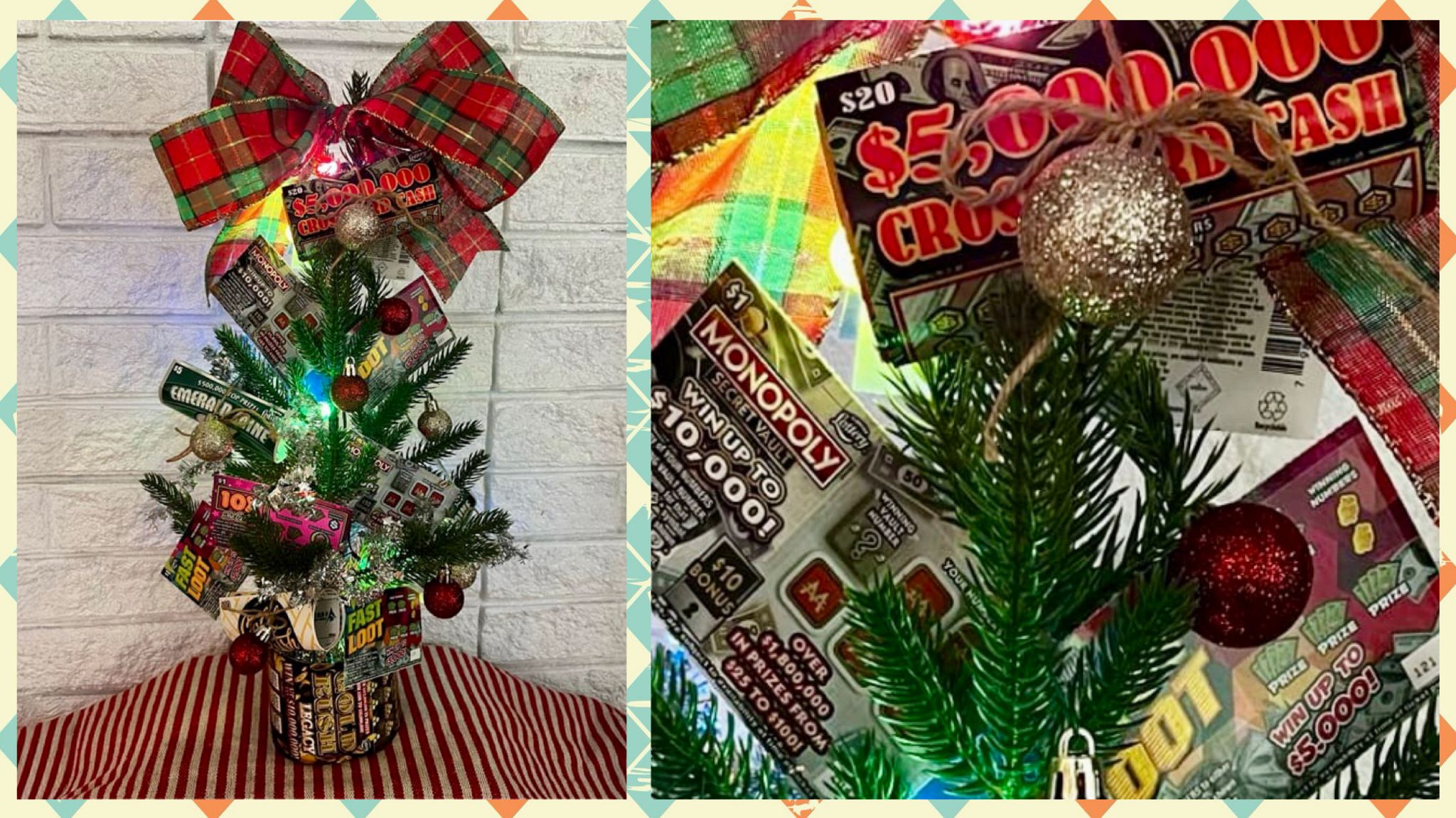 GIFT BOX 2 - $100 in Florida Lottery Scratch-off Tickets attached to a ...