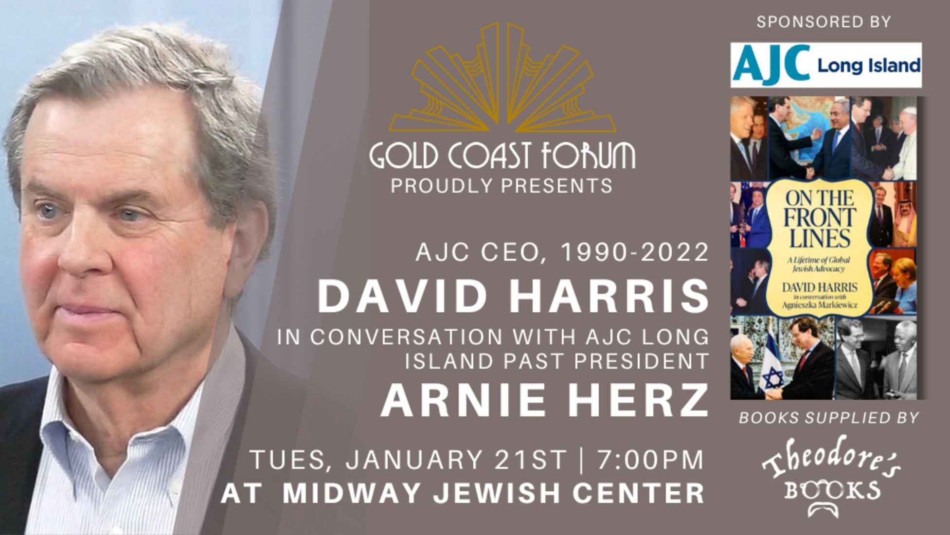 AJC CEO, 1990-2022 David Harris Discusses and Signs ON THE FRONT LINES