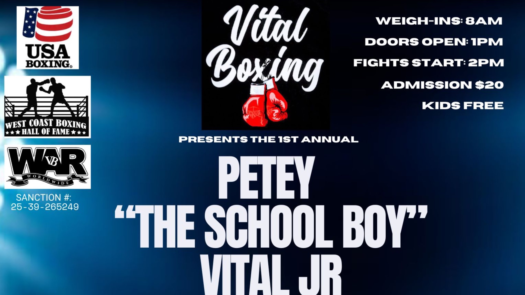 Petey “The School Boy” Vital Boxing Classic