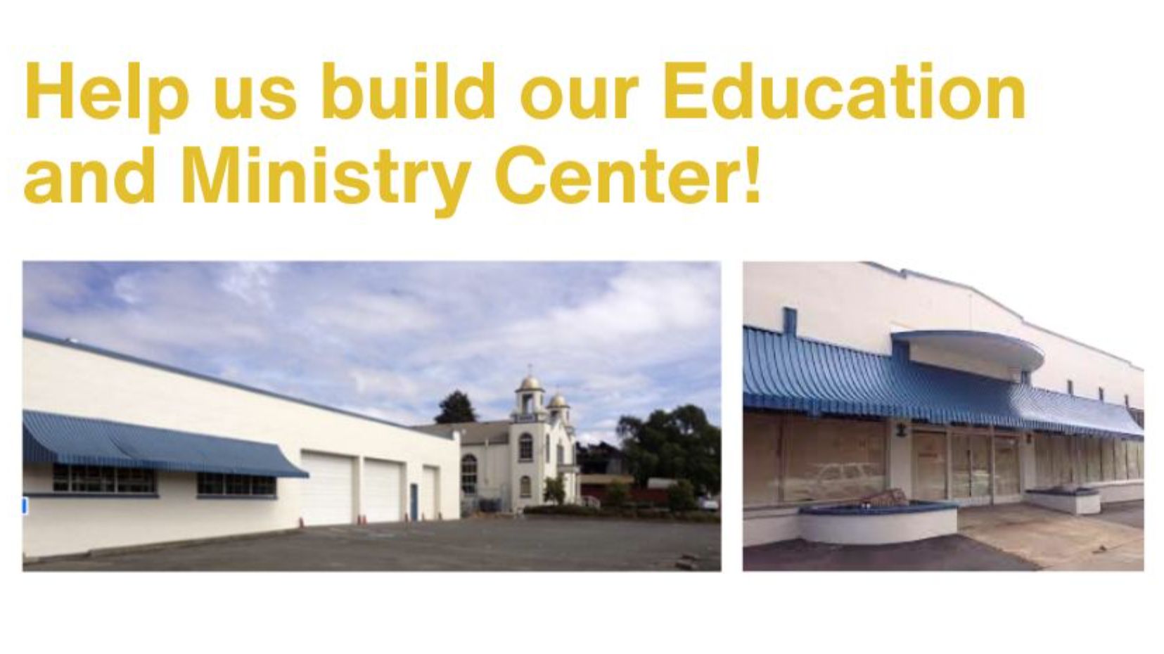 100K Matching Campaign for our Education & Ministry Center