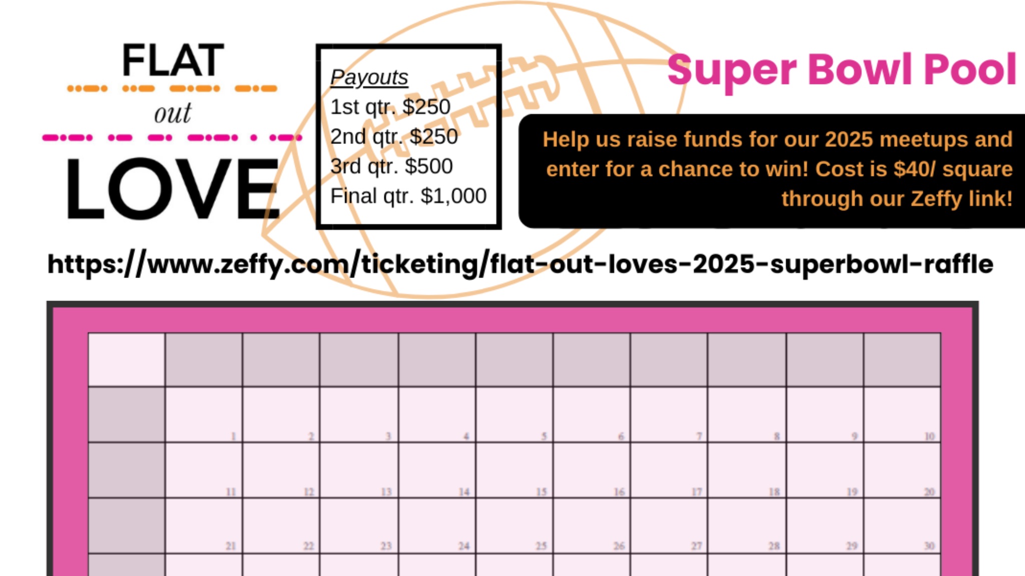 Flat Out Love's 2025 Super Bowl Raffle