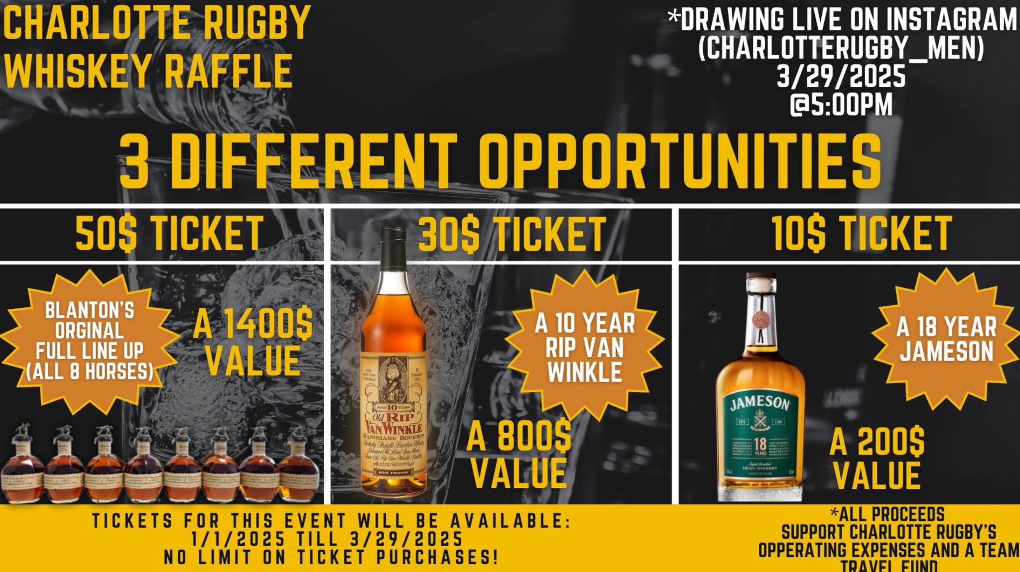 2025 Charlotte Rugby Whiskey Raffle