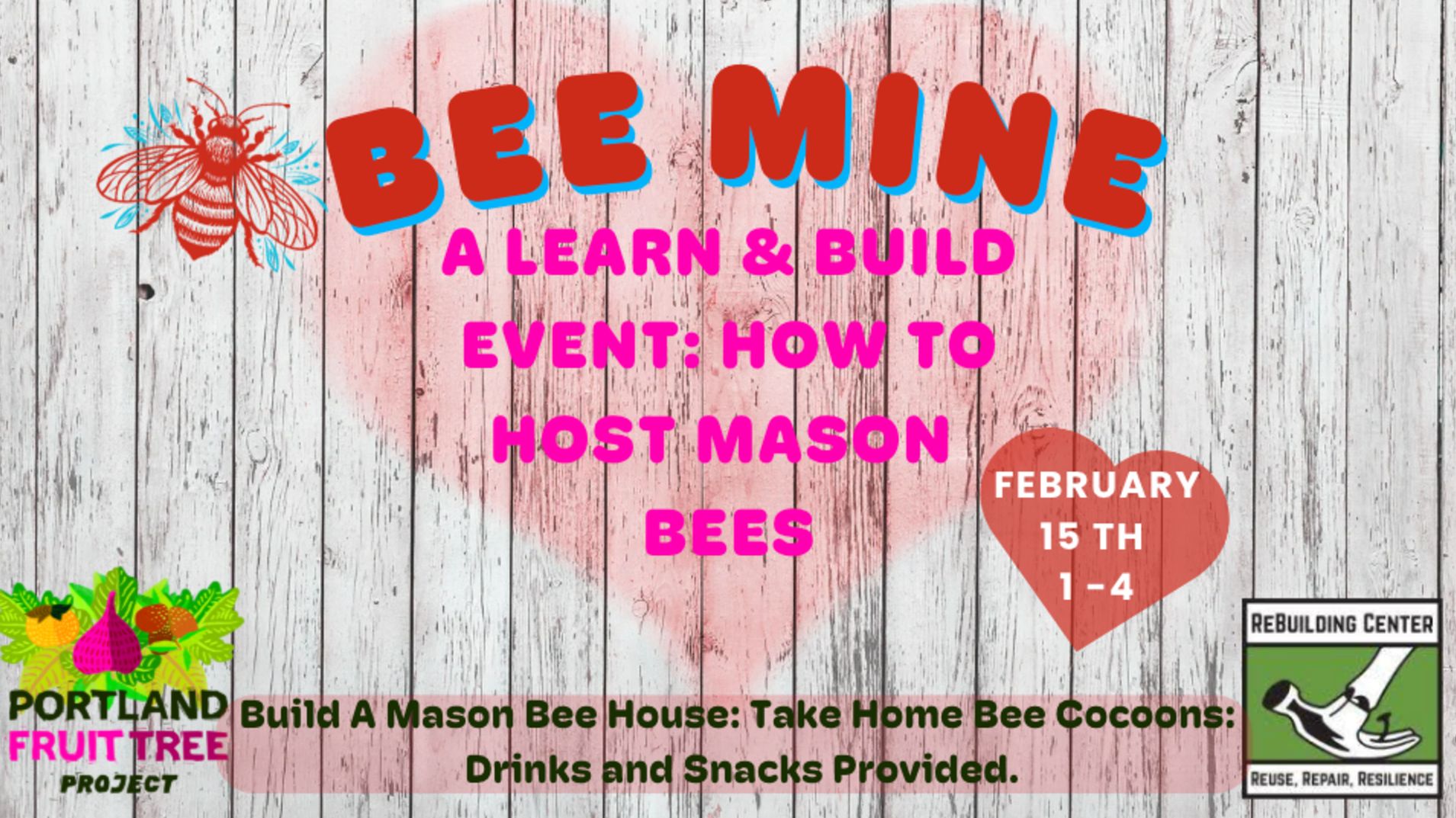 Mason Bee House Maker's Workshop at the Rebuilding Center! Includes 20 ...
