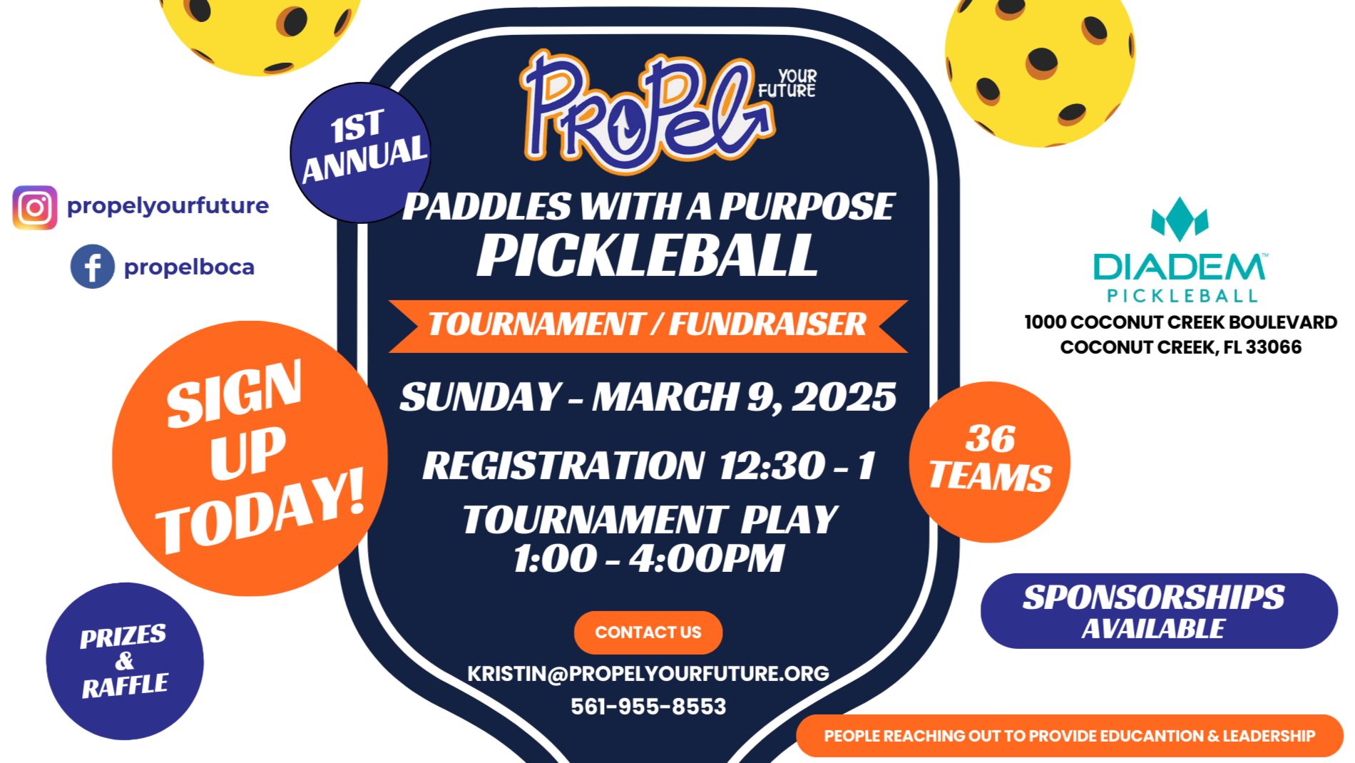Paddles with a Purpose: PROPEL Pickleball Tournament