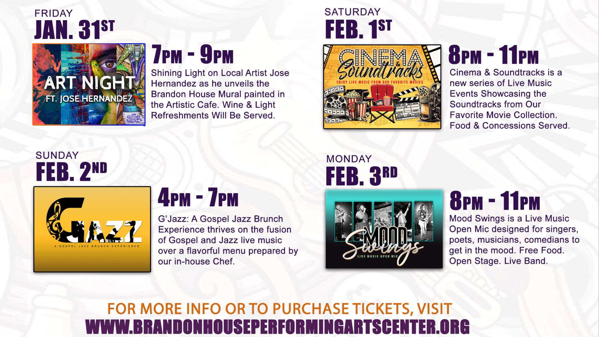 Brandon House Kick Off Weekend Events