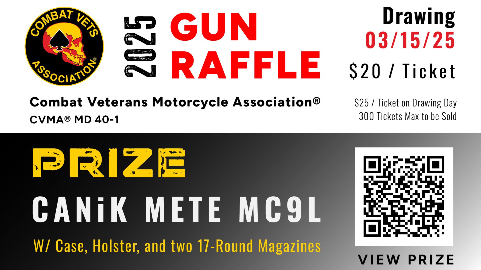 Combat Veterans Motorcycle Association's Raffle March 2025