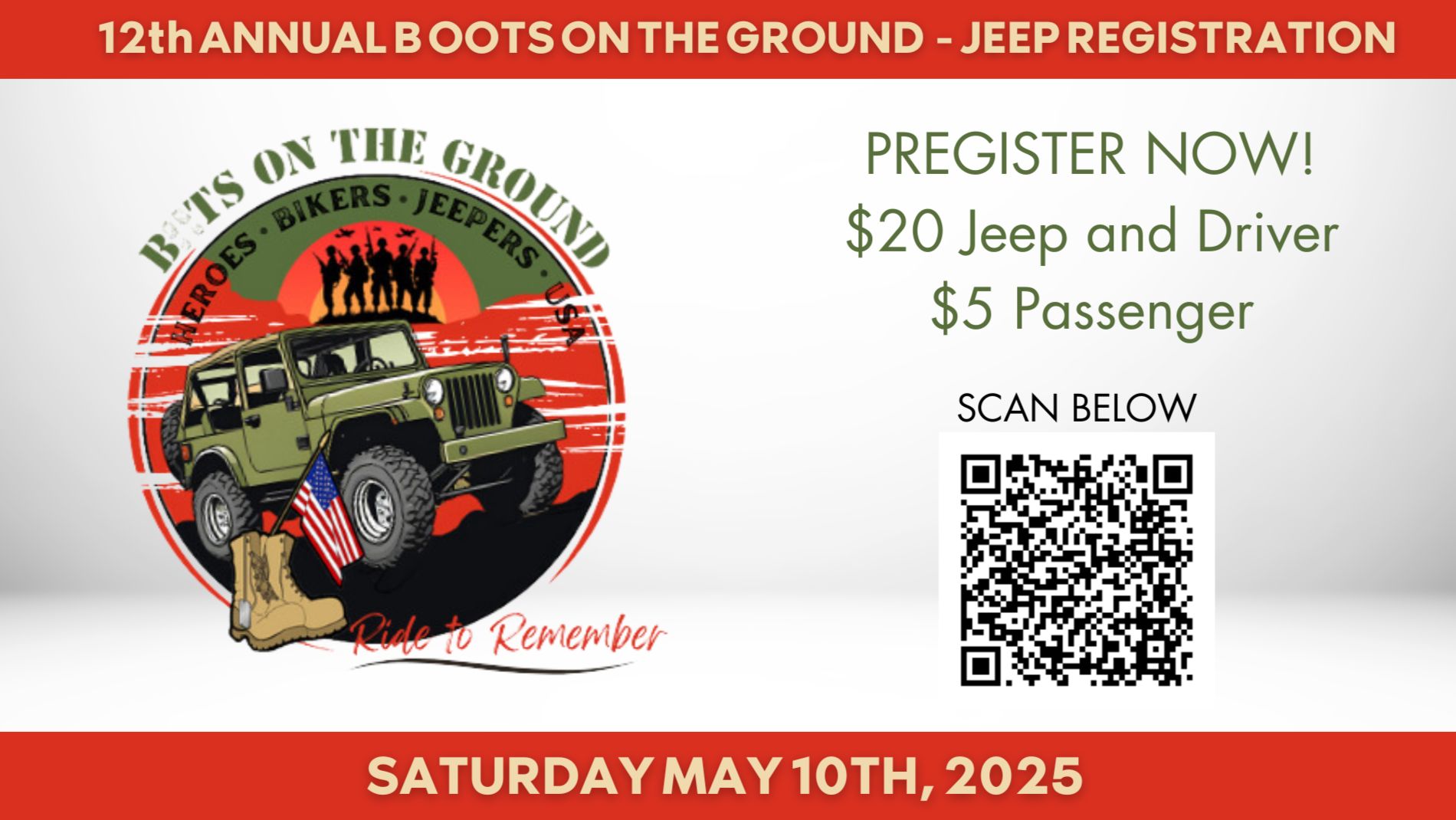 12th Annual Boots on the Ground Poker Run - Jeeper Registration