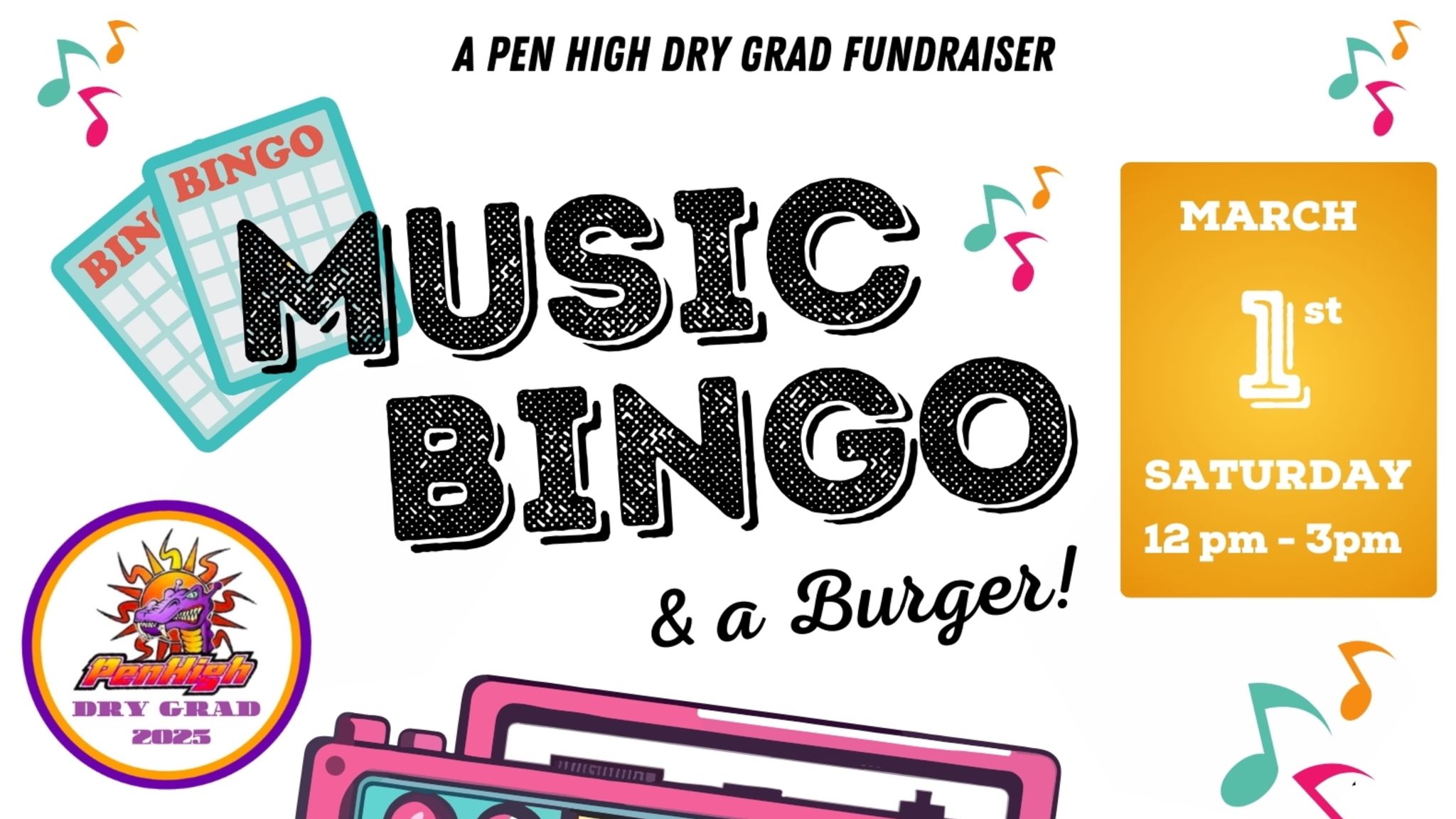 Music Bingo Night @ The Hub supporting Pen High Dry Grad 2025!