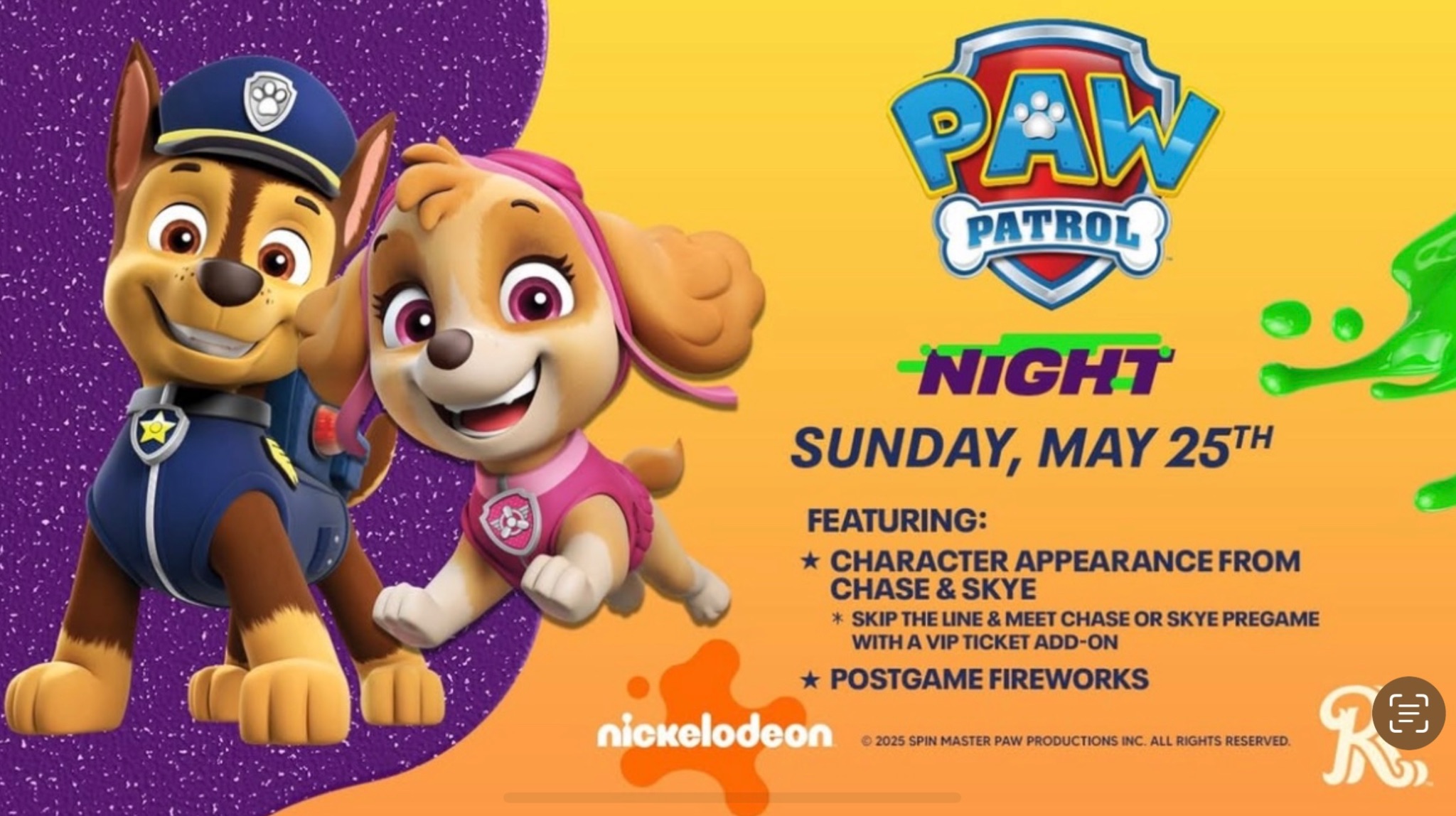 Win 4 tickets to Paw Patrol night at the Frisco Rough Riders!