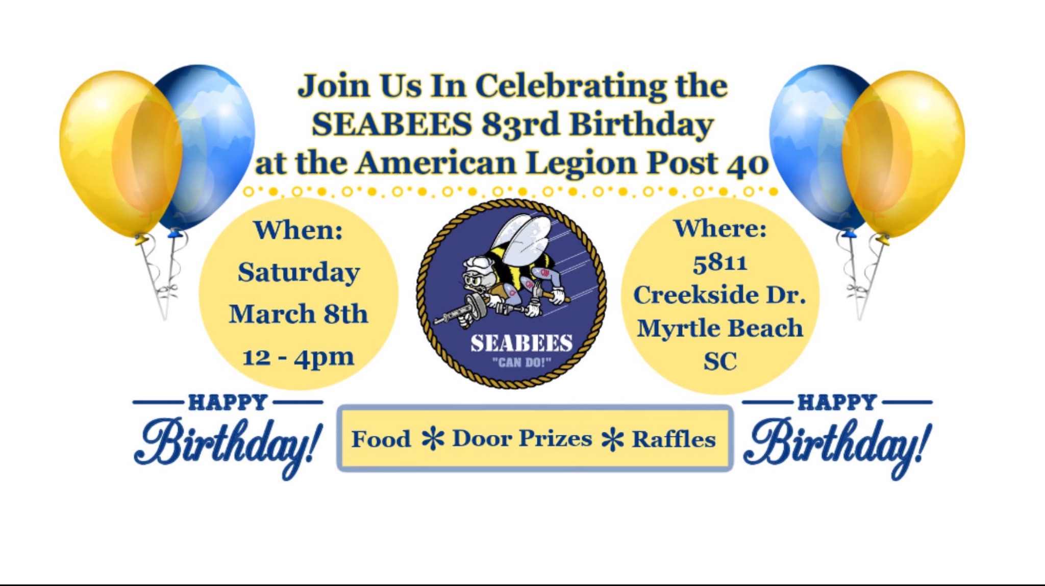 83rd Navy Seabee Birthday Celebration!