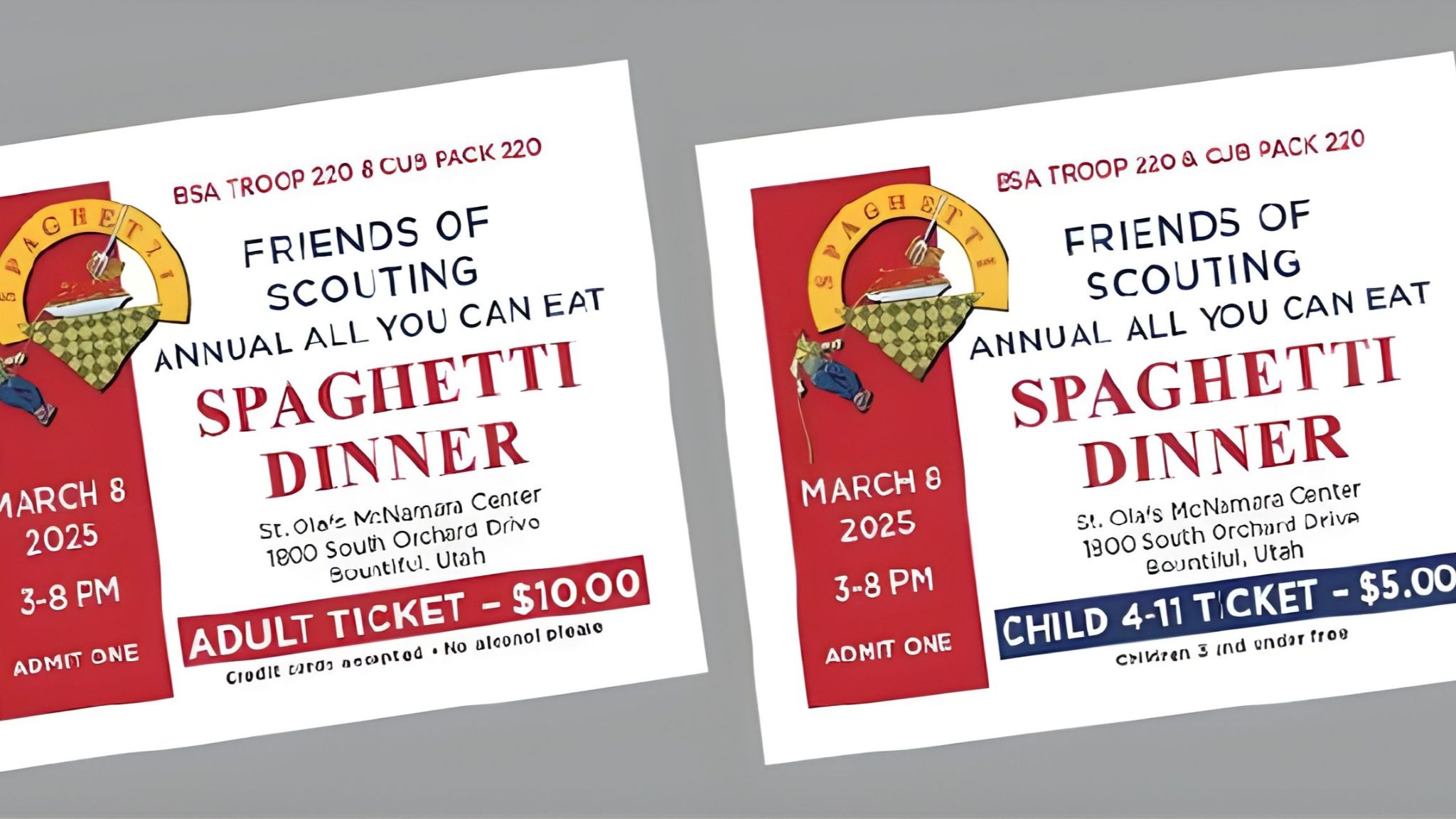 2025 Annual Spaghetti Dinner by Boy Scout Troop 220 and Cub Pack 220