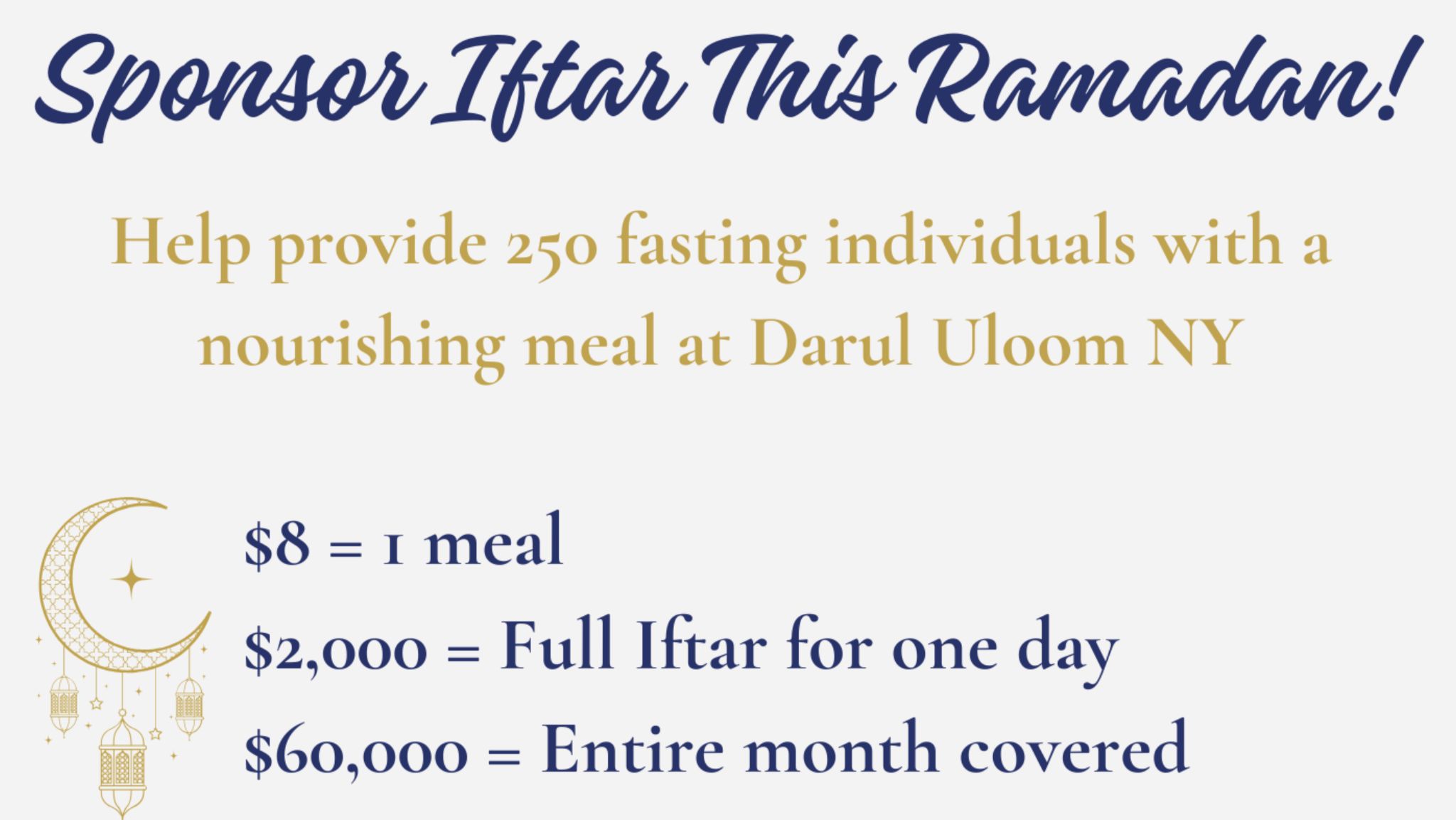Sponsor an Iftar – Share the Blessings