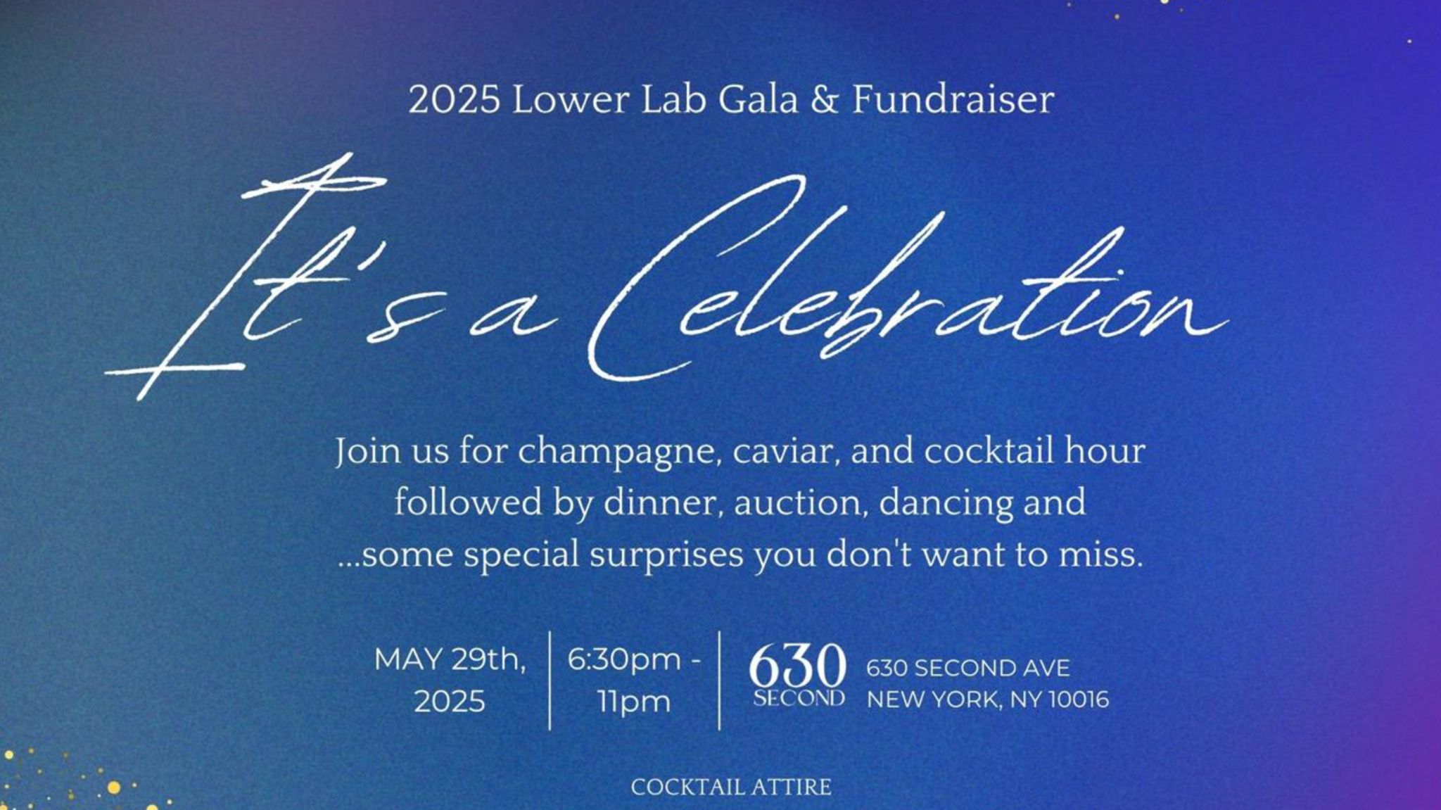 Lower Lab Gala & Fundraiser – "It's a Celebration!" – May 29, 2025