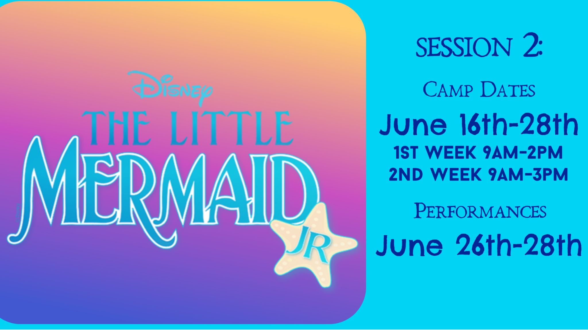 Little Mermaid Jr. --Perry Players 2025 Summer Camp Registration