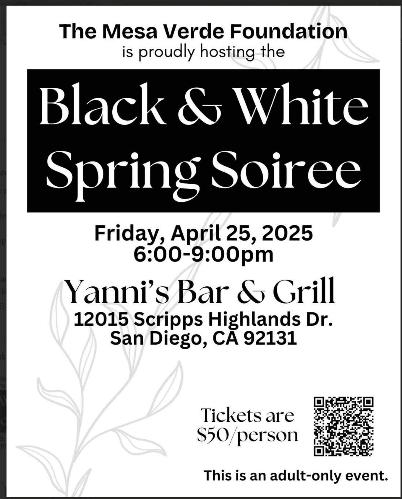 2025 MVMS Foundation Black and White Spring Soiree