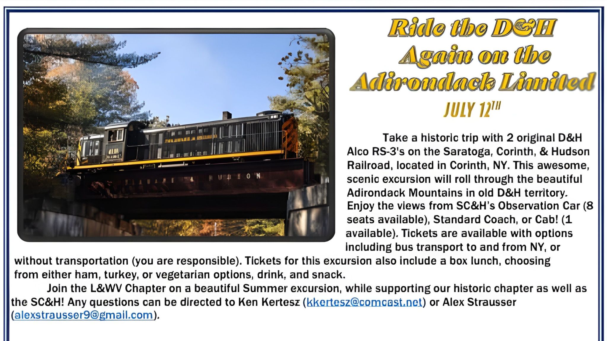 Ride the D&H Again Aboard the Adirondack Limited