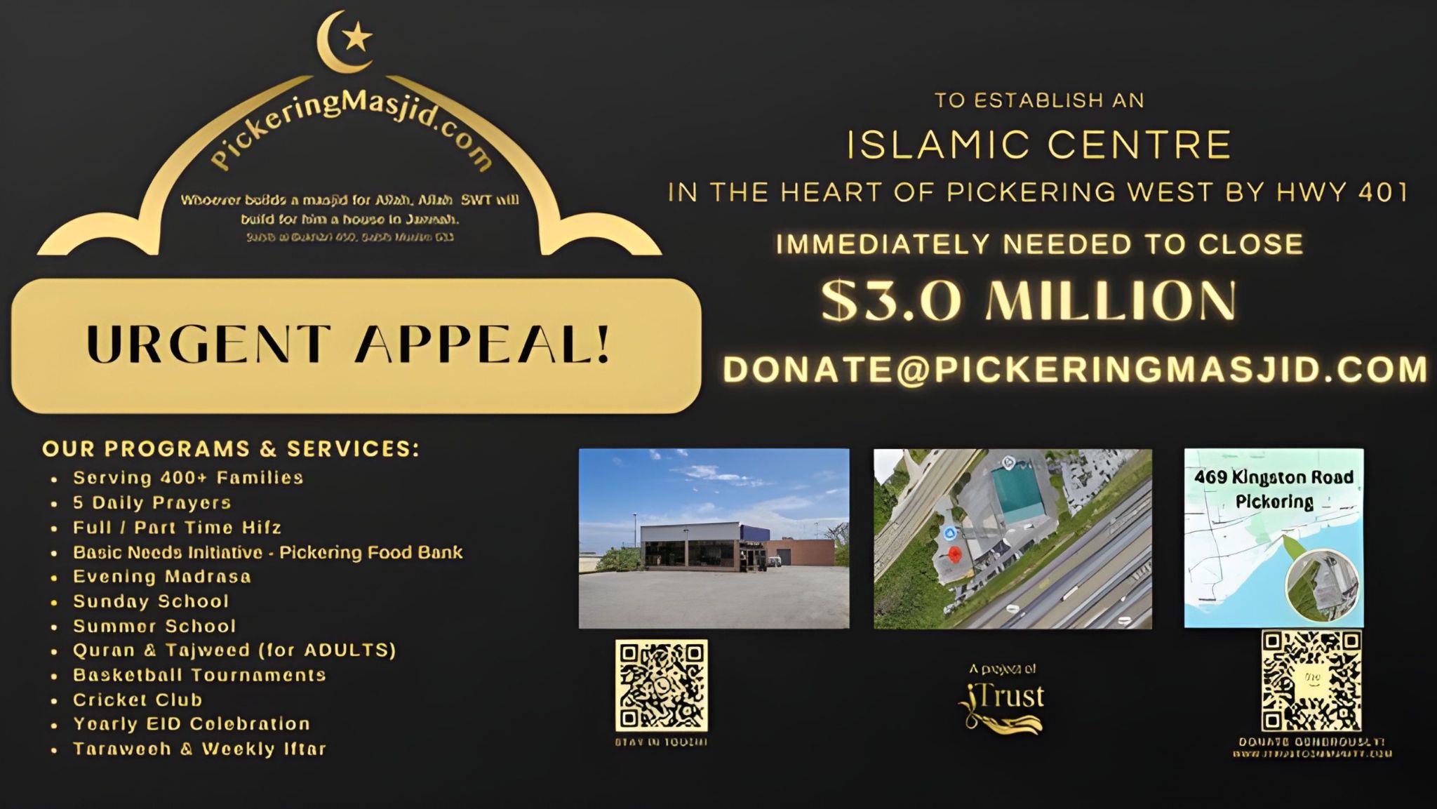 HELP US ESTABLISH AN ISLAMIC COMMUNITY CENTRE