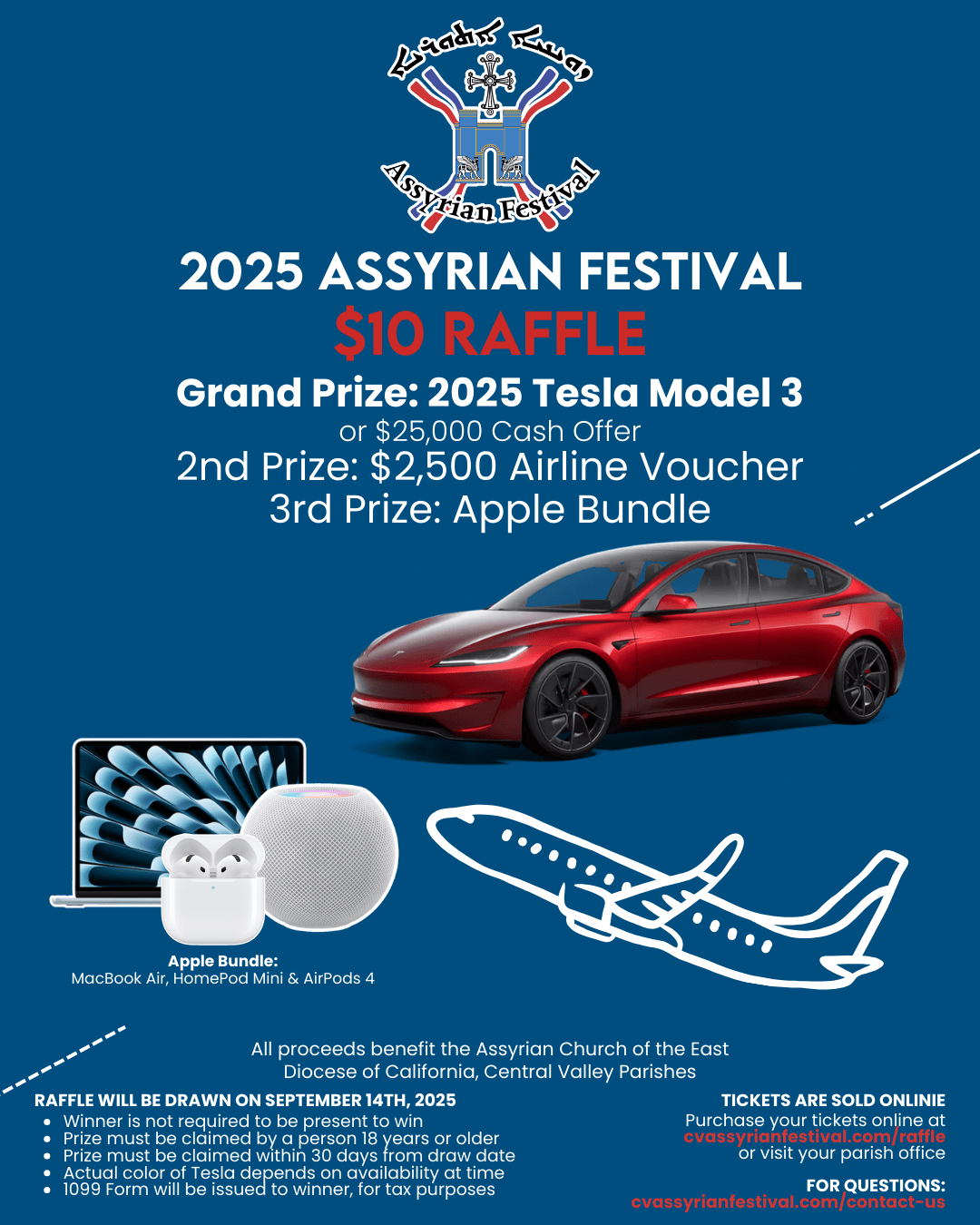 2025 Assyrian Festival Tesla Raffle