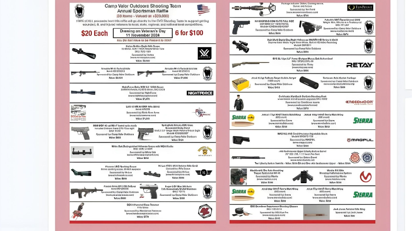 2025 Camp Valor Outdoors Annual Raffle