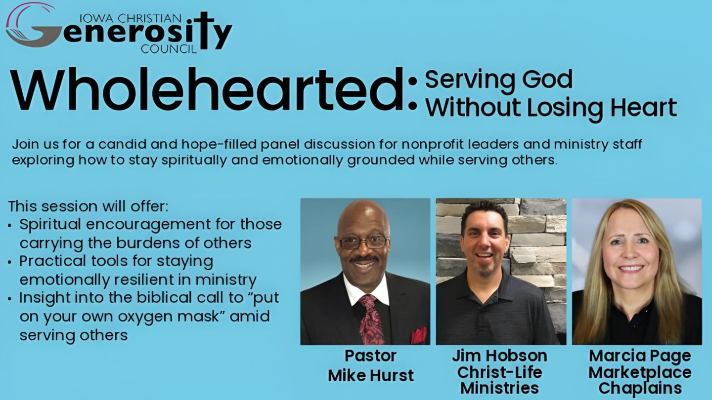 Quarterly Luncheon, Tuesday, August 12: Wholehearted: Serving God ...