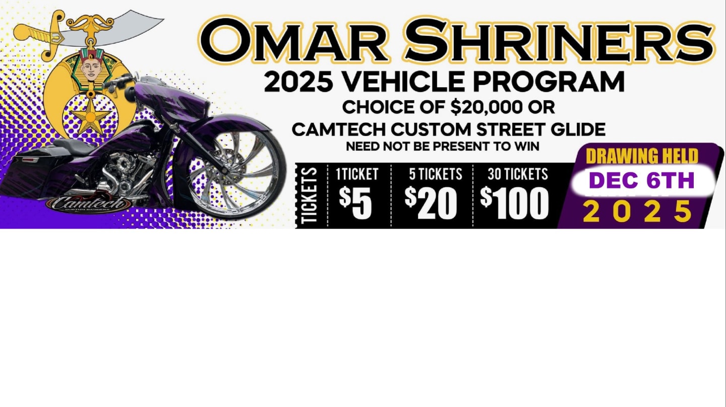 Omar Shrine 2025 Final Bike raffle