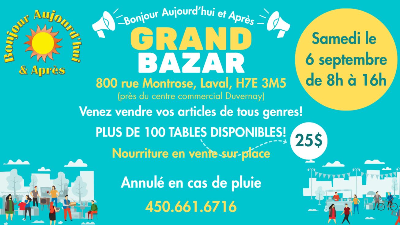 Location de table - Bazar Bonjour Aujourd'hui et Après