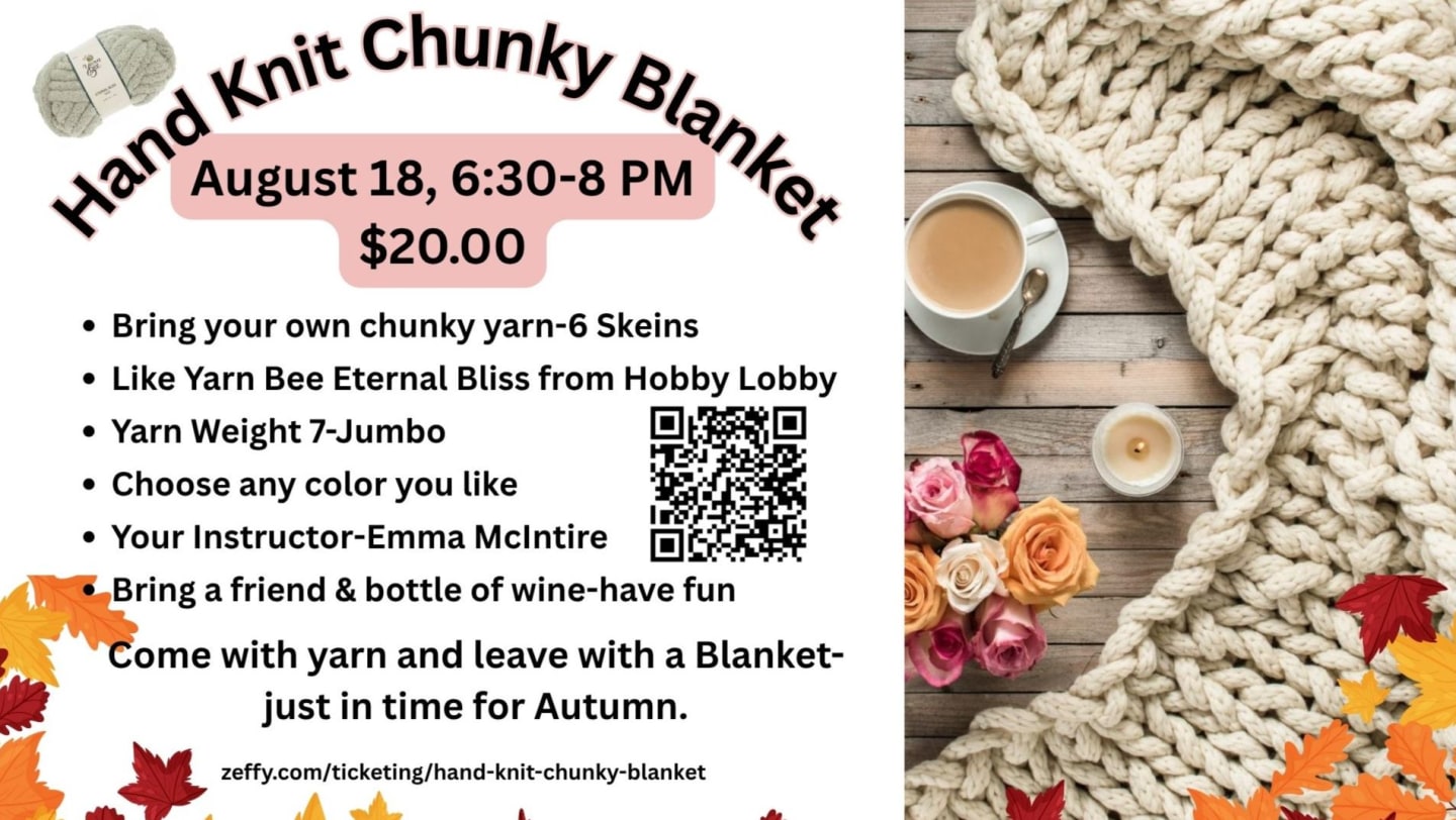 Hand Knit Chunky Blanket