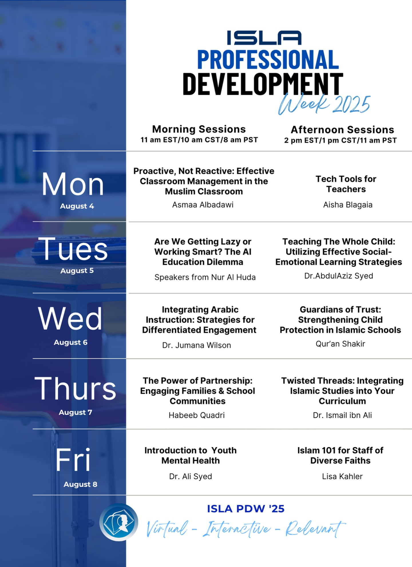 ISLA's Professional Development Week (PDW) 2025