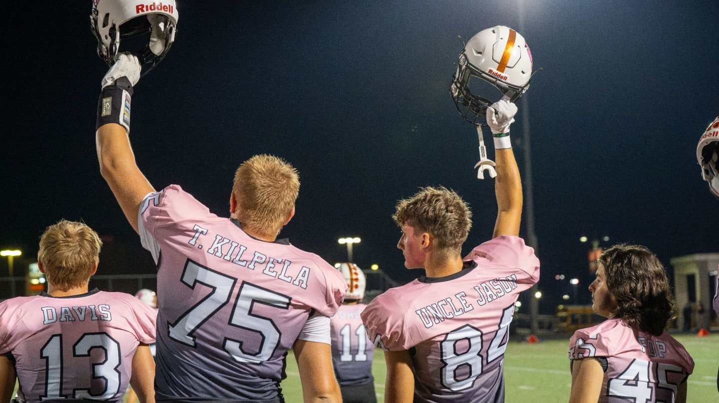 Varsity Football Pink Week Jerseys