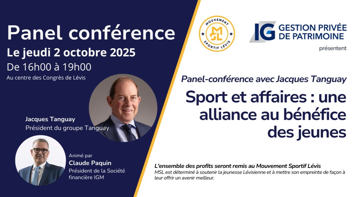 Soirée bénéfice - Panel Conférence avec Jacques Tanguay
