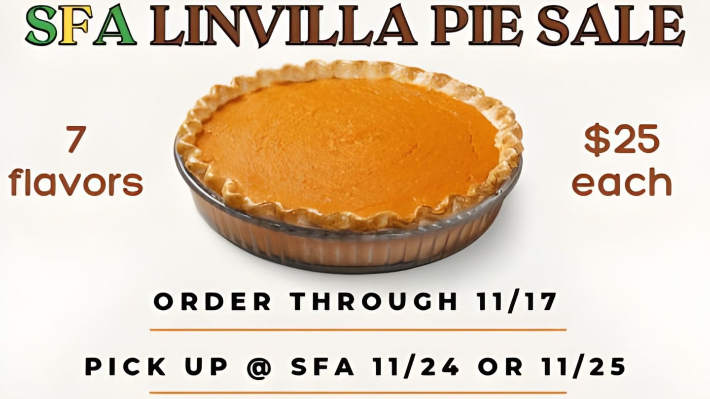 SFA 8th Grade Linvilla Pie Sale 2025