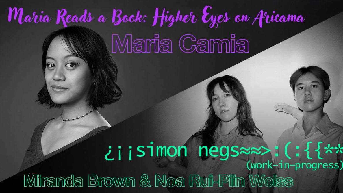 Two Shows, One Night: Maria Reads a Book: Higher Eyes on Aricama and ...