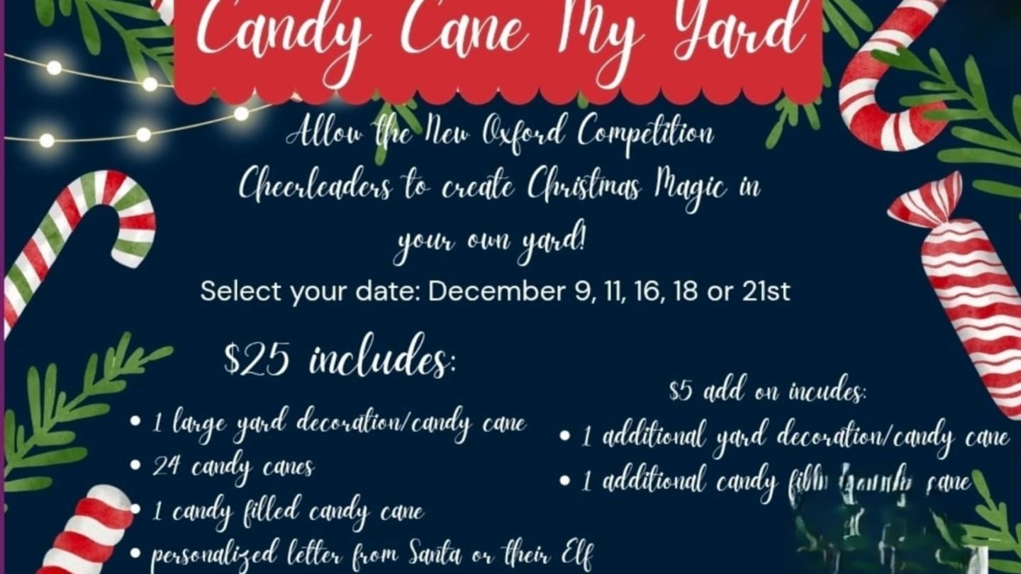 CANDY CANE MY YARD 11/20/25 - 12/3/25