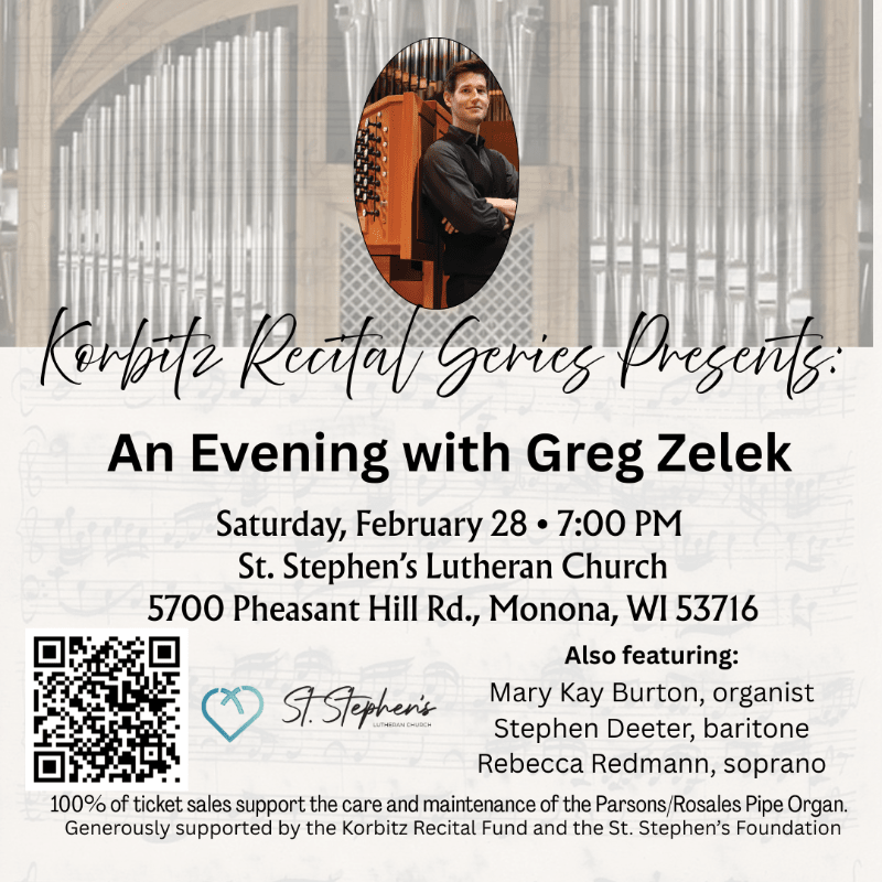 Korbitz Recital Series Presents Greg Zelek, Organ