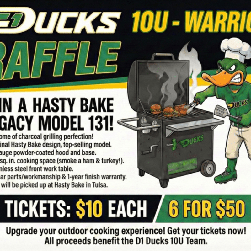 D1 Ducks - 10U Warrior Hasty Bake Raffle