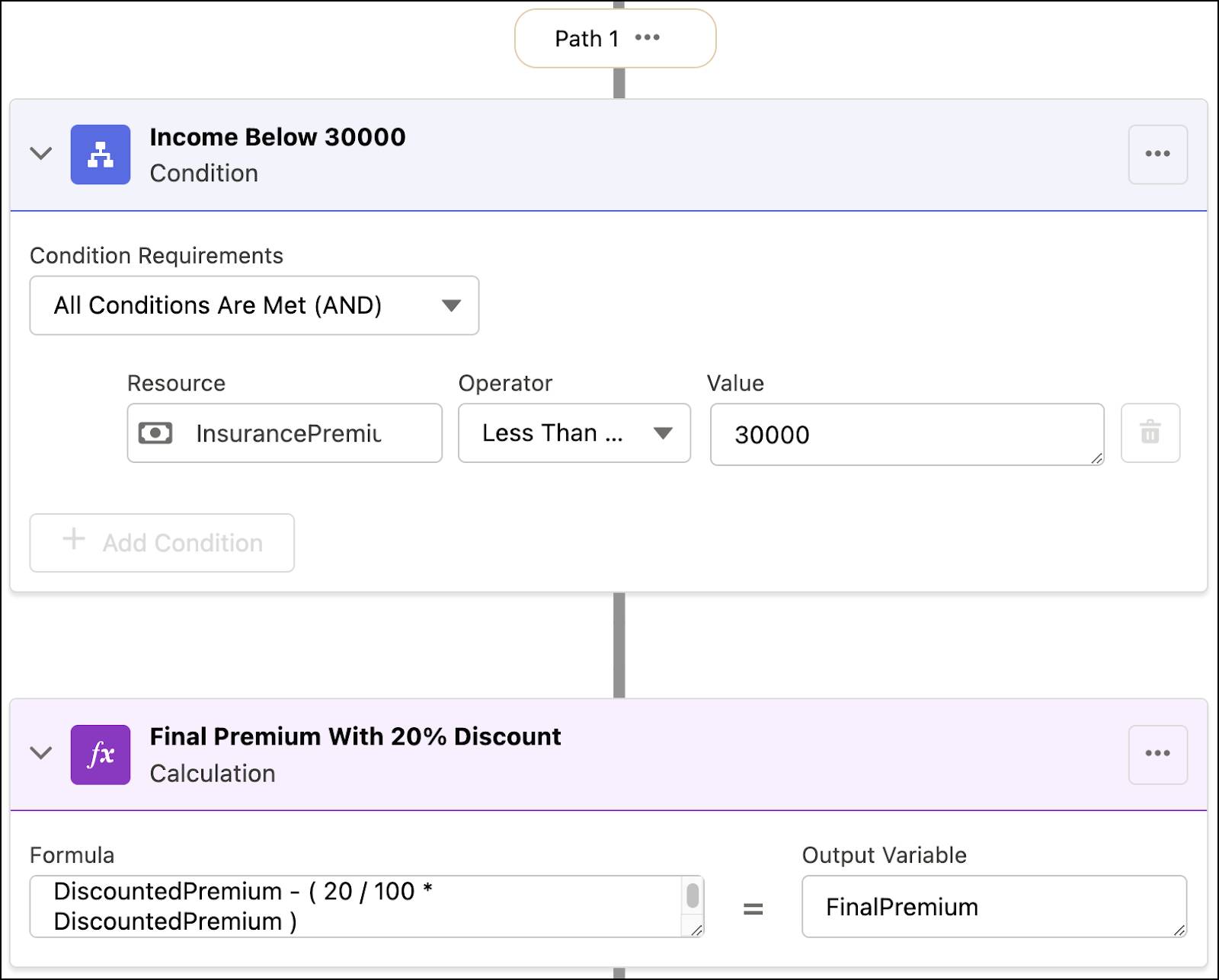 Add a Branch and Test Expression Set | Salesforce Trailhead